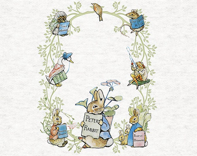 Peter Rabbit Upholstery Sewing Craft Printed Fabric Panels Peter and ...