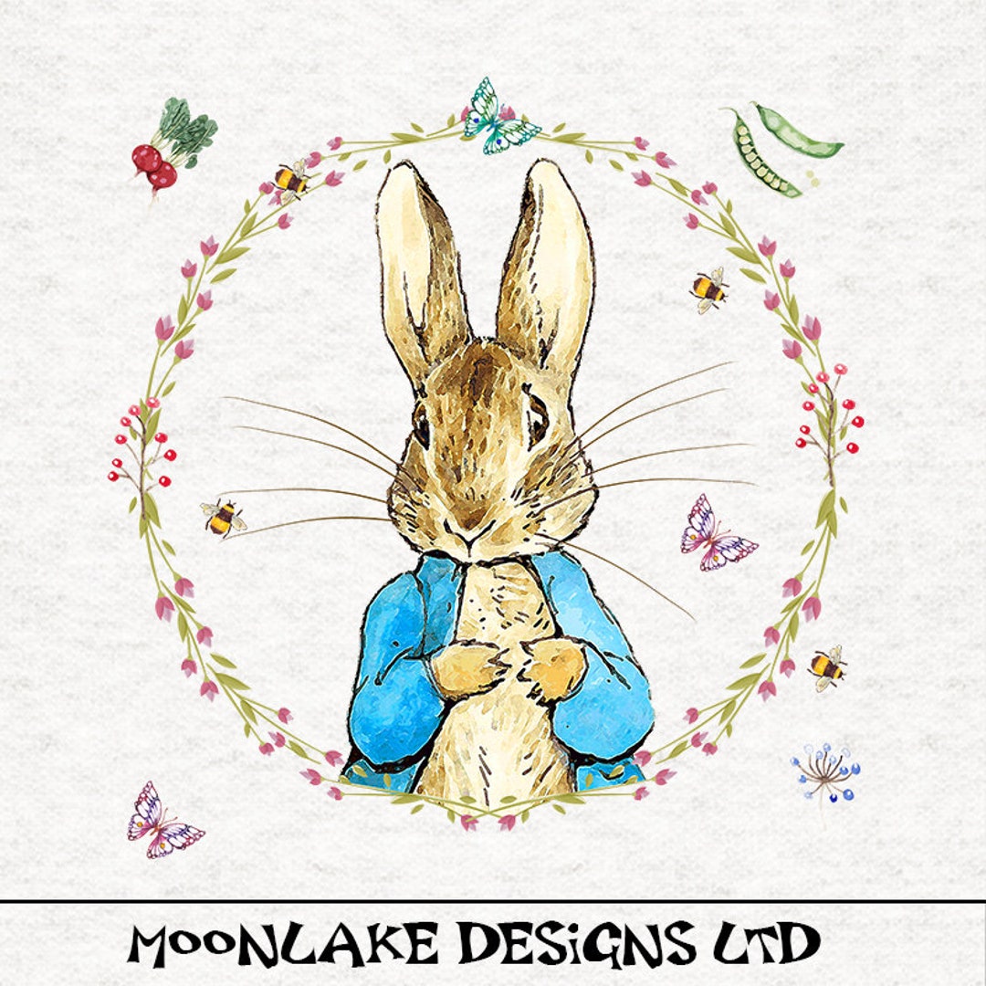 Beatrix Potter Peter Circle Portrait, Fabric Craft Panels in 100% ...