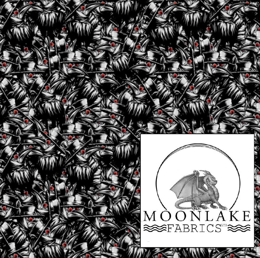 Plague Doctor Repeat Pattern Gothic Fabric 100% Cotton 130gsm Poplin ...