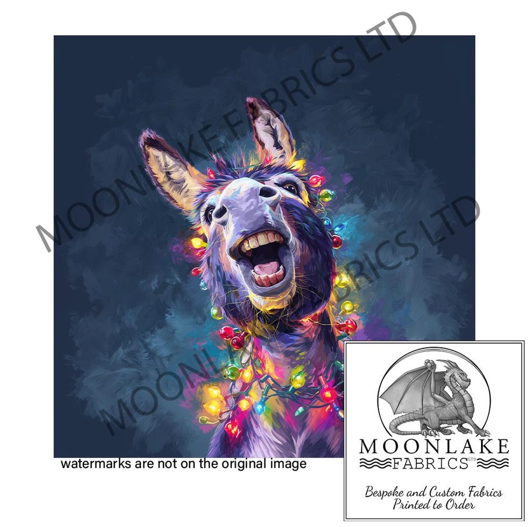 Donkey Wrapped up in Christmas Lights B 100% Cotton or Polyester - Etsy