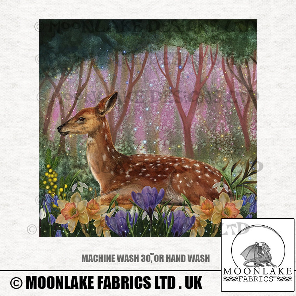 Forest Animals Fox Hare Deer Fabric Craft Panels in 100% Cotton or ...