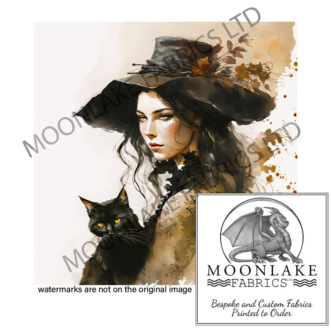 Autumn Fall Witch 100% Natural Cotton or 290gsm Thick Soft Polyester ...