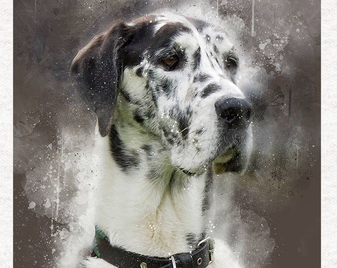 Watercolor Great Dane Fabric - Great Danes by Eclectic House ...
