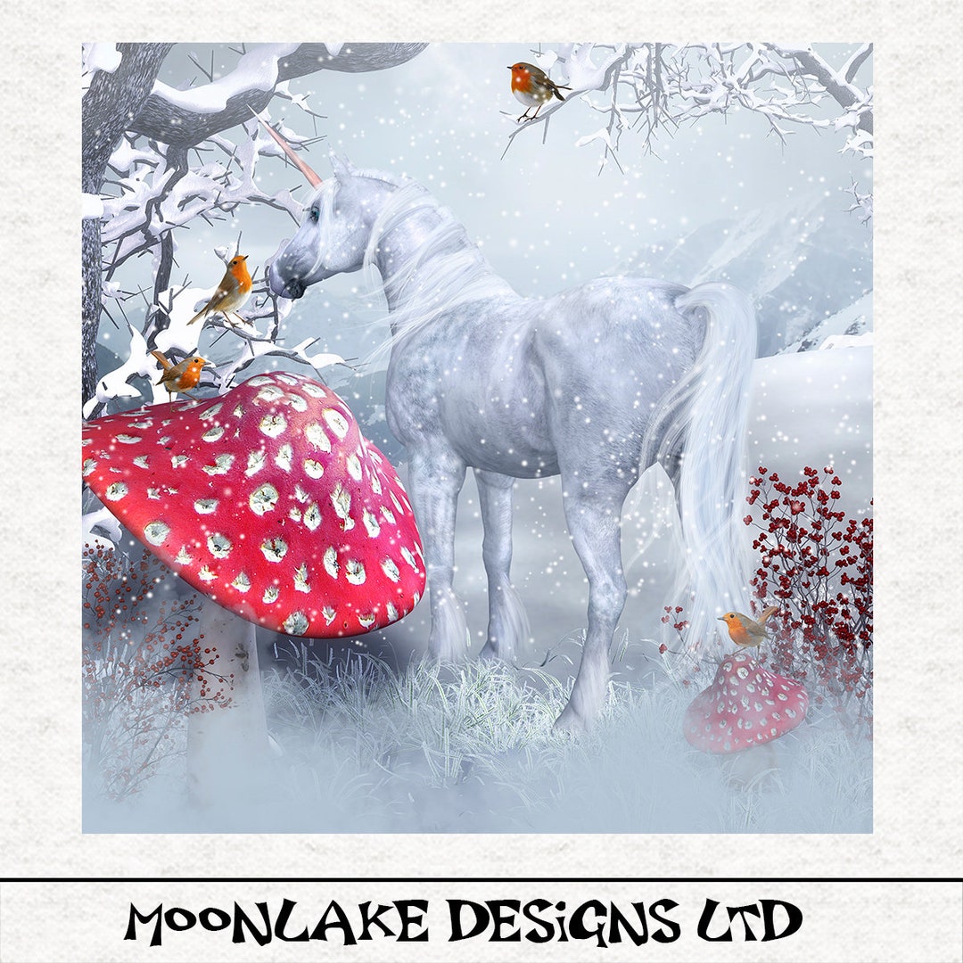 Unicorn, Sparkling Winter, Fabric Panel | Art Craft Panel| Sewing ...