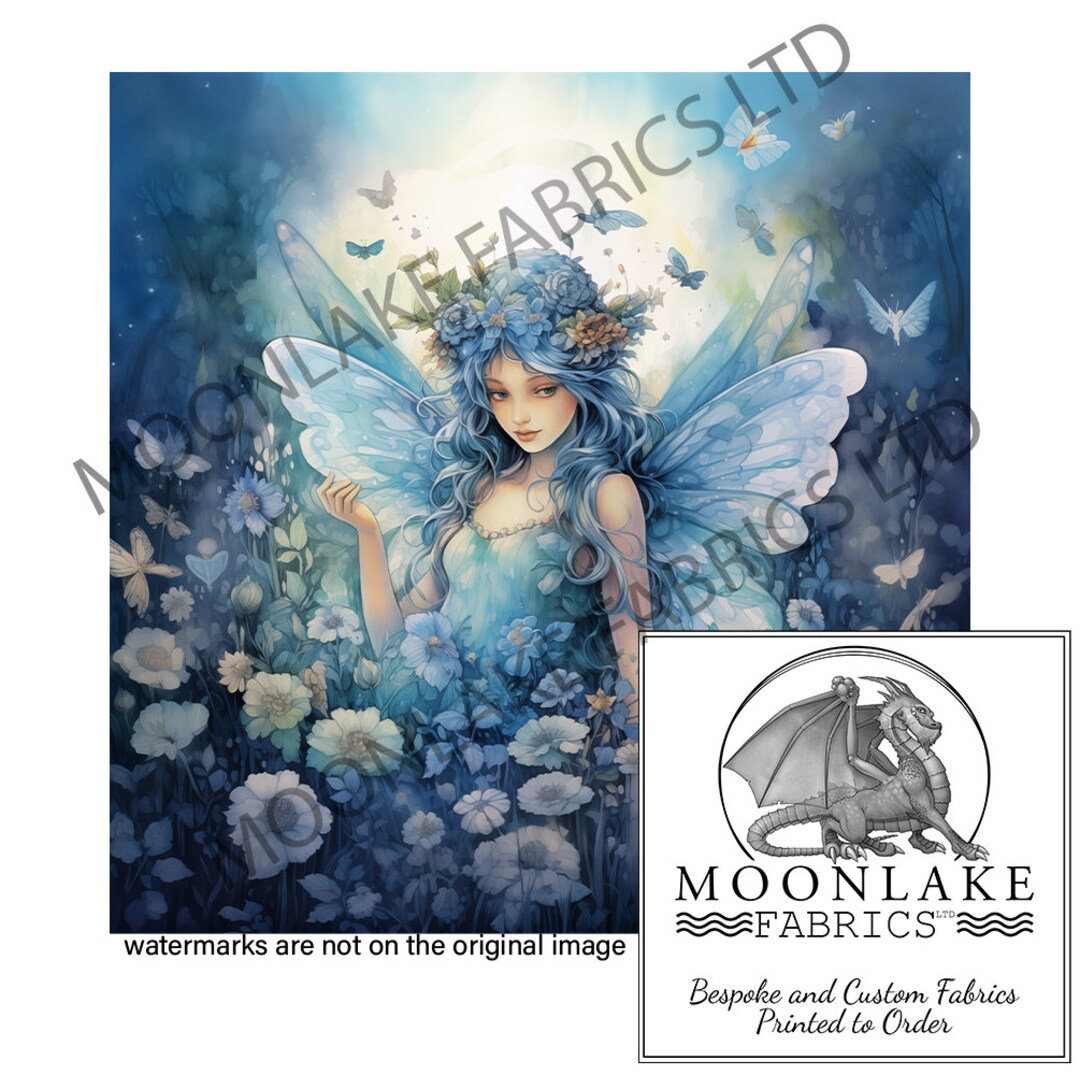 Fairy Fantasy Art "aderyn" Fabric Craft Panels 100% Cotton or Polyester ...