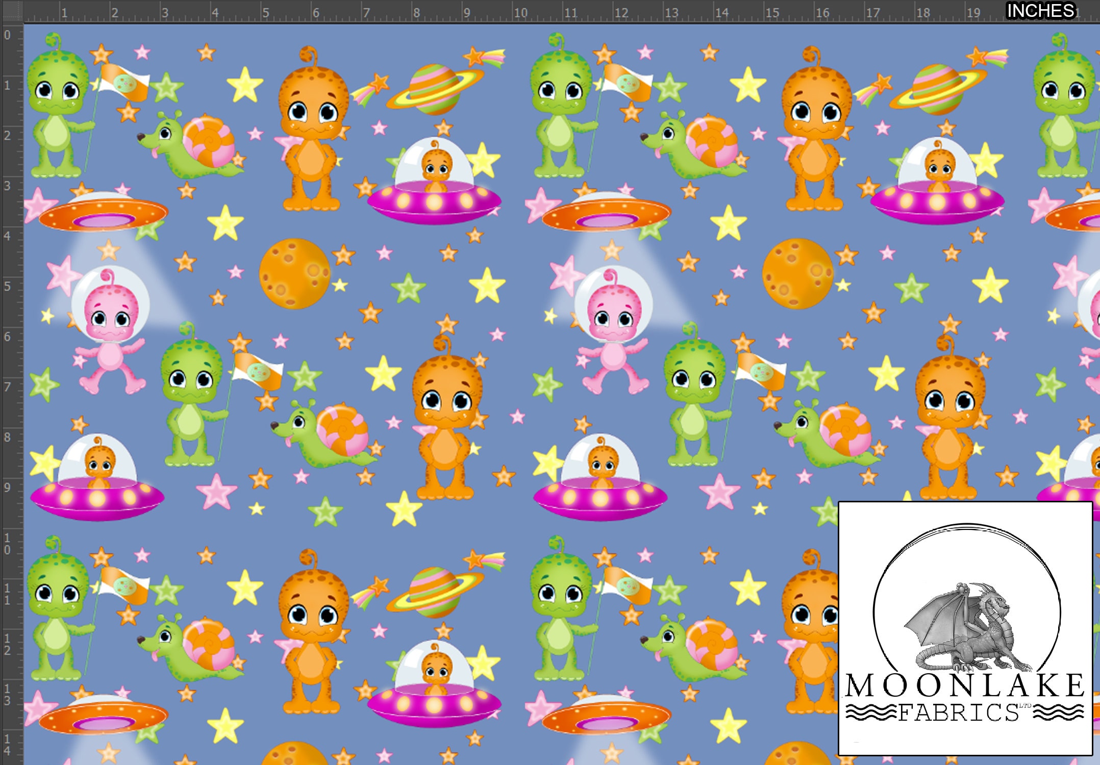 Little Alien's on a Dusky Blue Background Yellow or Pink - Etsy UK