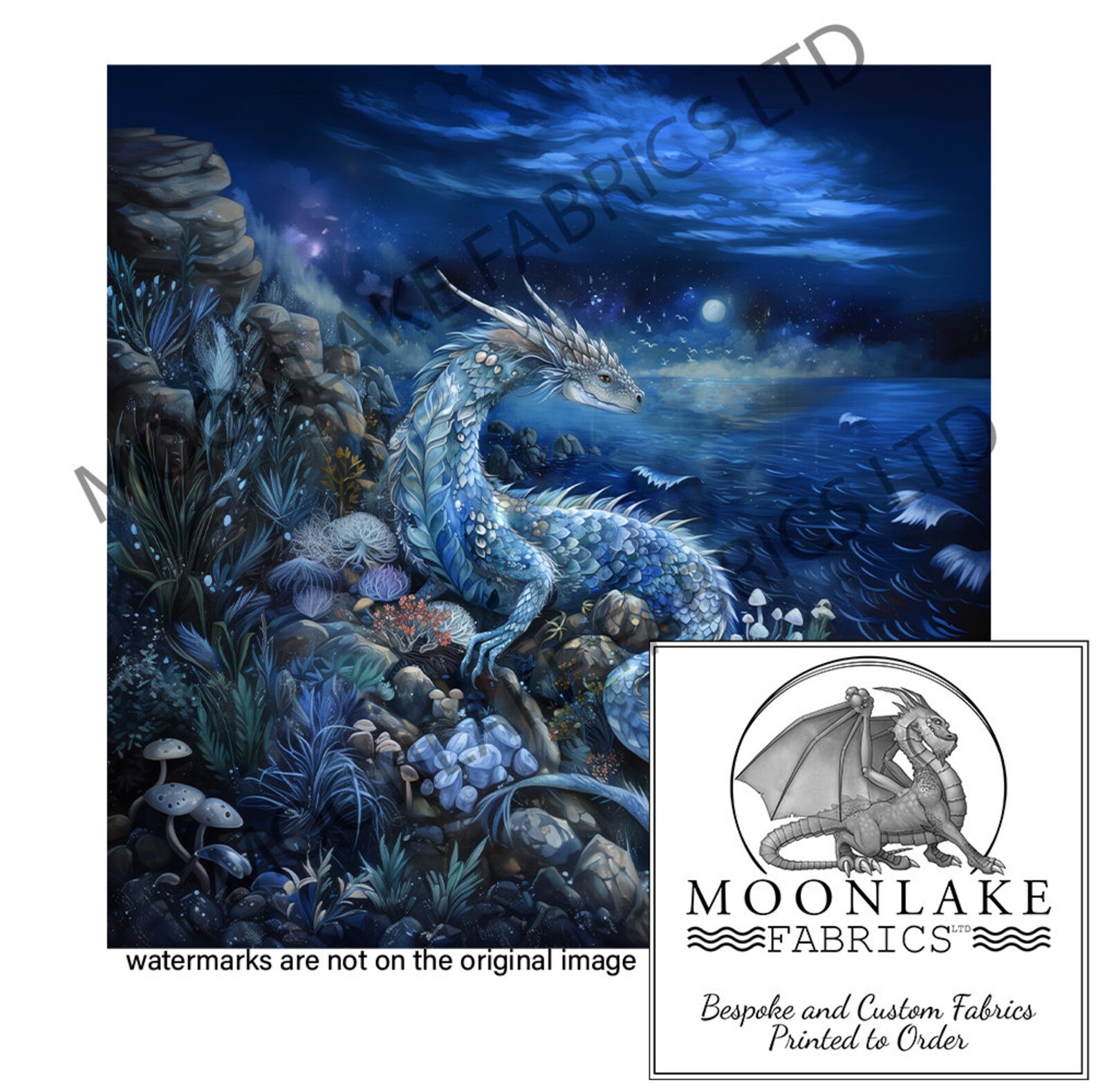 The Laidly Worm Dragon "wyrm" - Fabric Craft Panels in 100% Cotton or ...