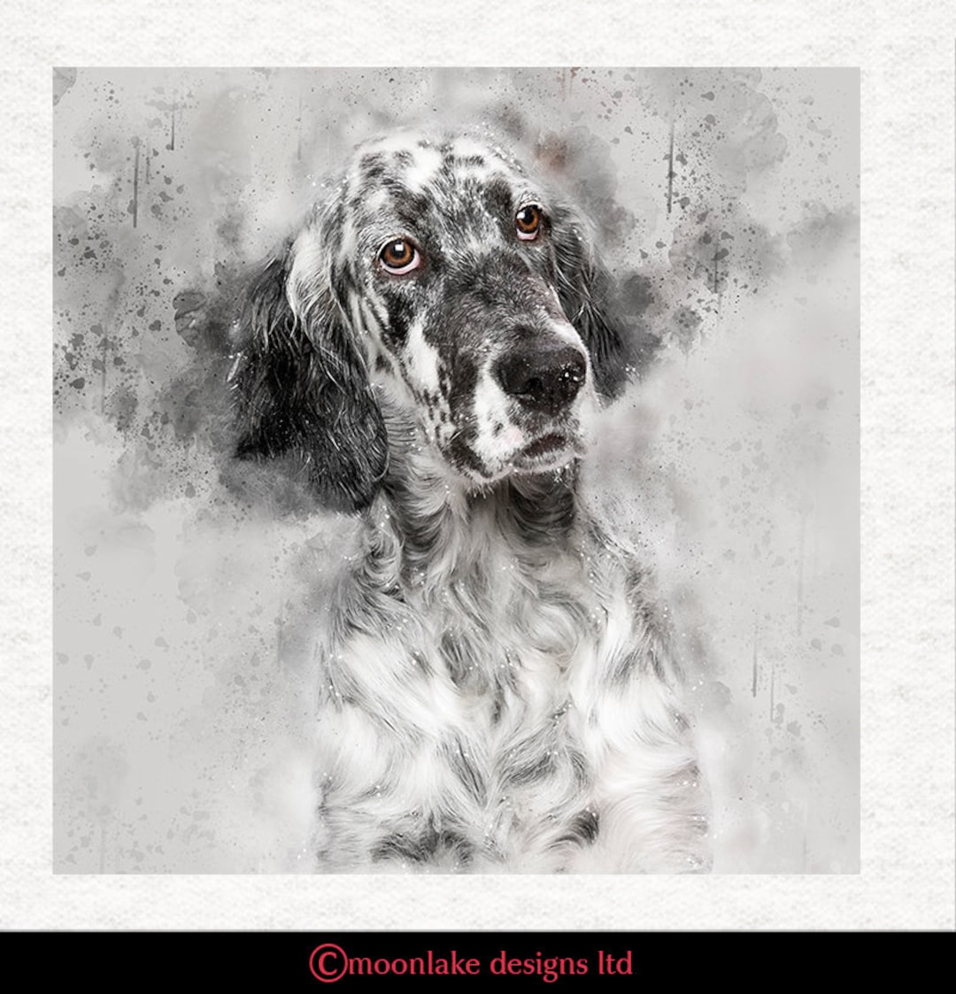English Setter, Grunge Splatter Art Fabric| Upholstery | Sewing | Craft ...