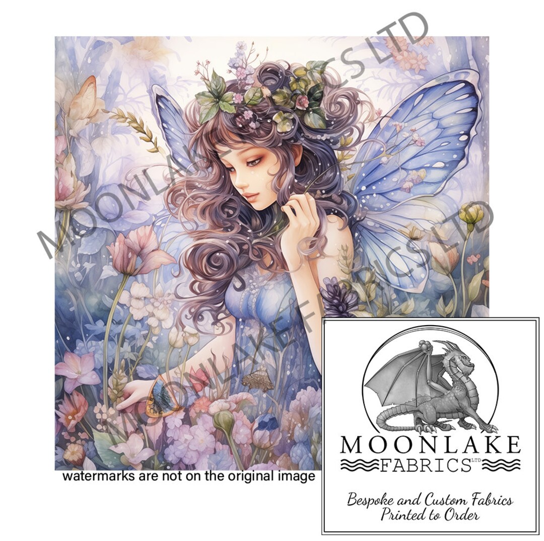 Fairy, Fairy Fantasy Art "maeve " Fabric Craft Panels 100% Cotton or ...