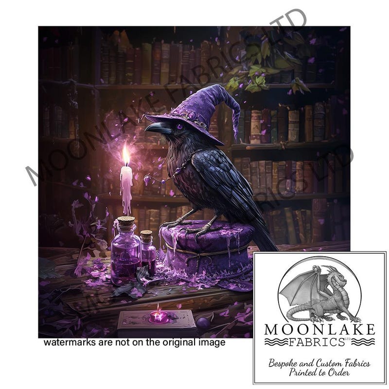 Raven Crow Fabric Panel - Etsy UK