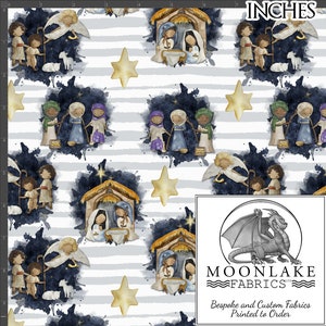 Cute Nativity With Angels , Fabric 100% Natural Cotton 130 Gsm Size ...