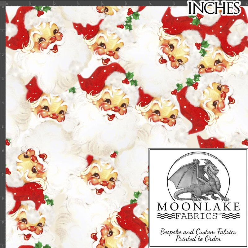 Vintage Santa Fabric - Etsy