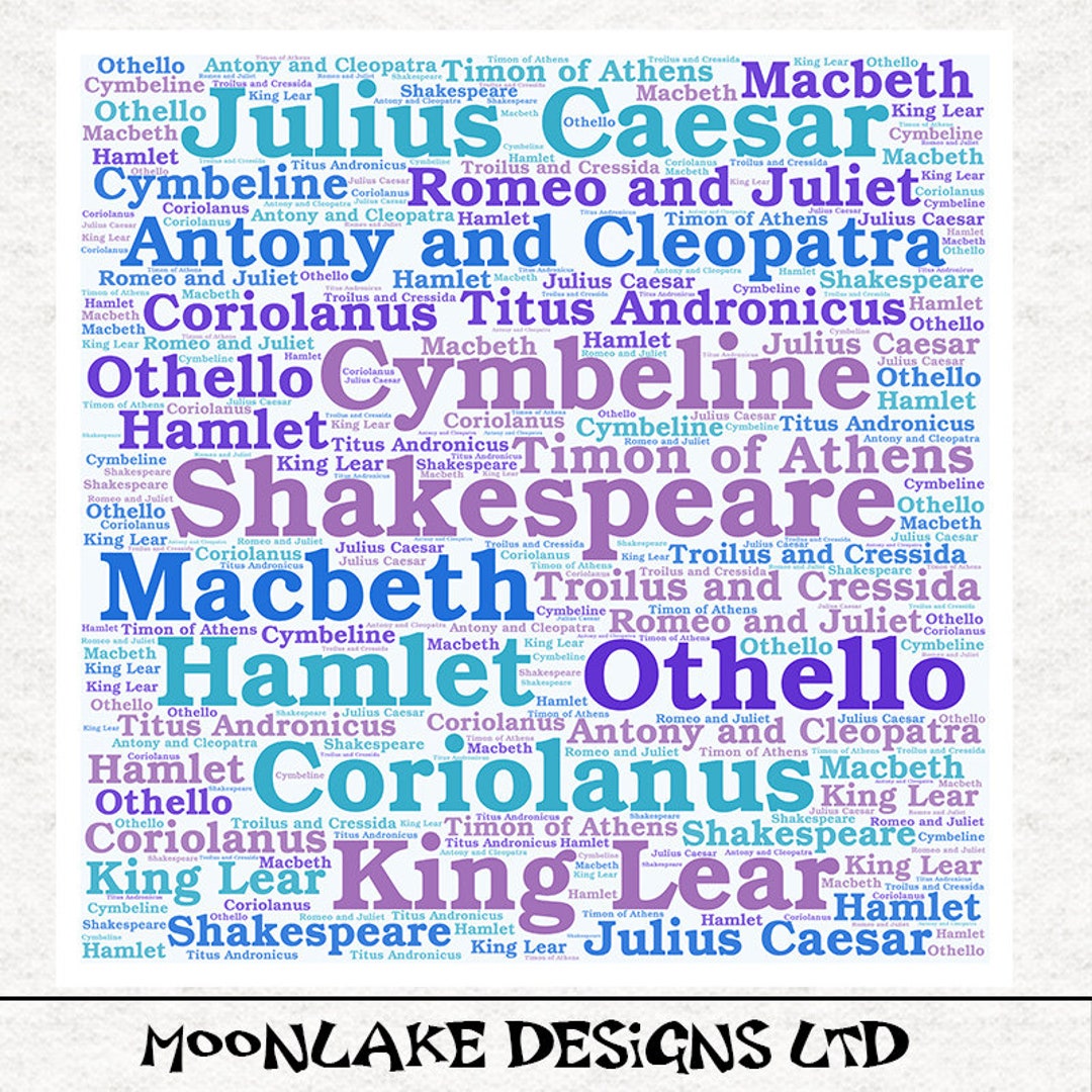 Shakespeare Wordart Fabric Craft Panels in 100% Cotton or Polyester - Etsy