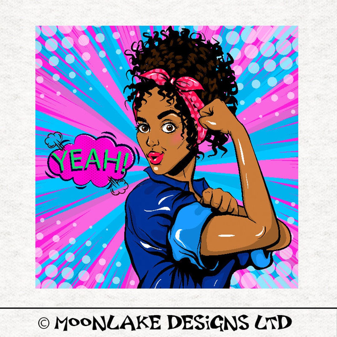 Pop Art Female, Black Lady Woman Power , Trendy Art, Fabric Craft ...