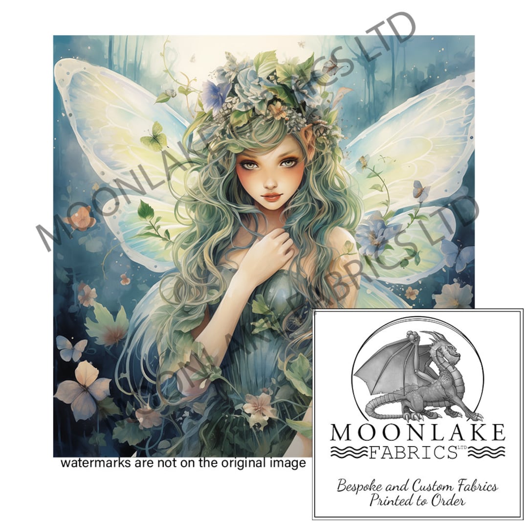 Fairy Fantasy Art "derwena" Fabric Craft Panels 100% Cotton or ...