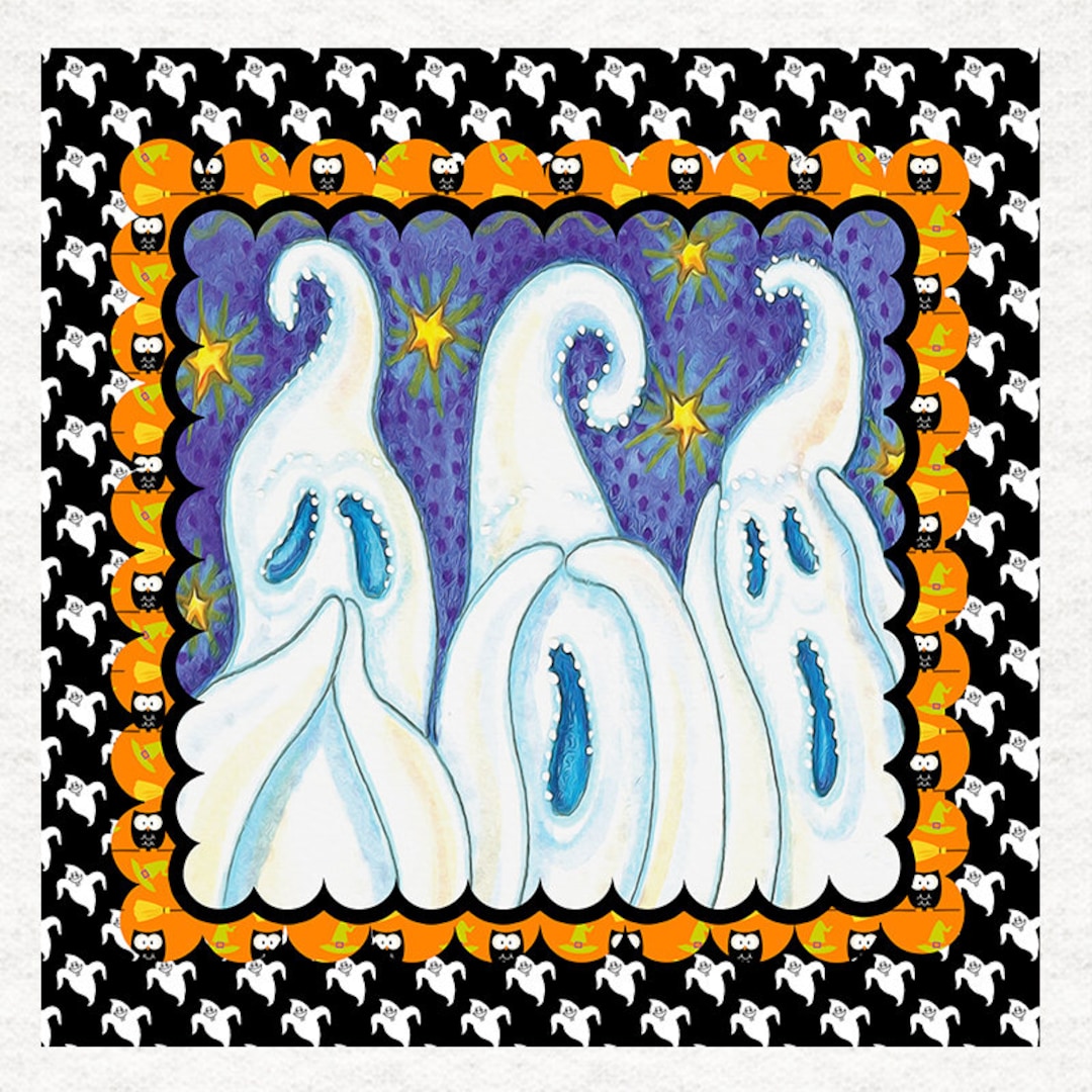 Ghost Halloween Fabric Panel | Upholstery | Sewing | Craft | Printed ...