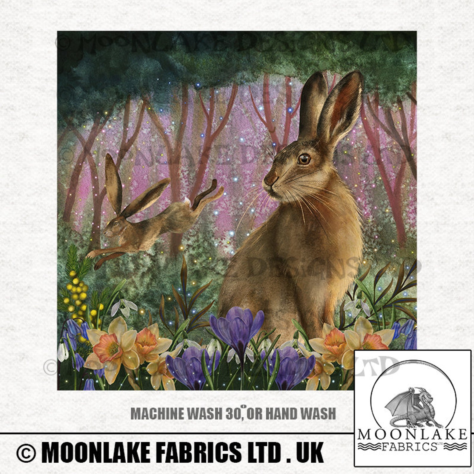 Forest Animals Fox Hare Deer Fabric Craft Panels in 100% Cotton or ...