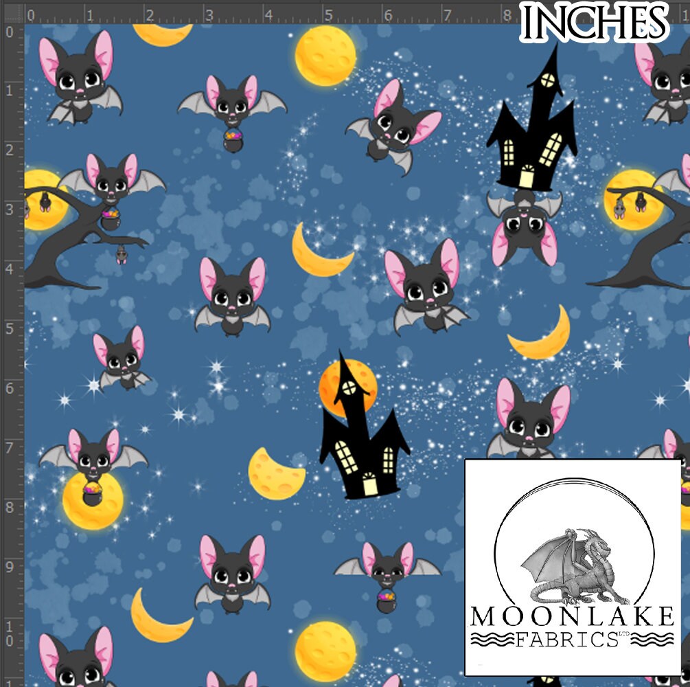 Halloween Batty Bat Spooky Repeat 100% Cotton 130gsm Poplin - Etsy UK