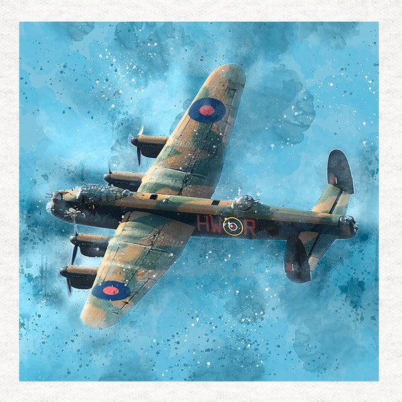 Lancaster Plane. Watercolour Grunge. Fabric Panel Upholstery - Etsy