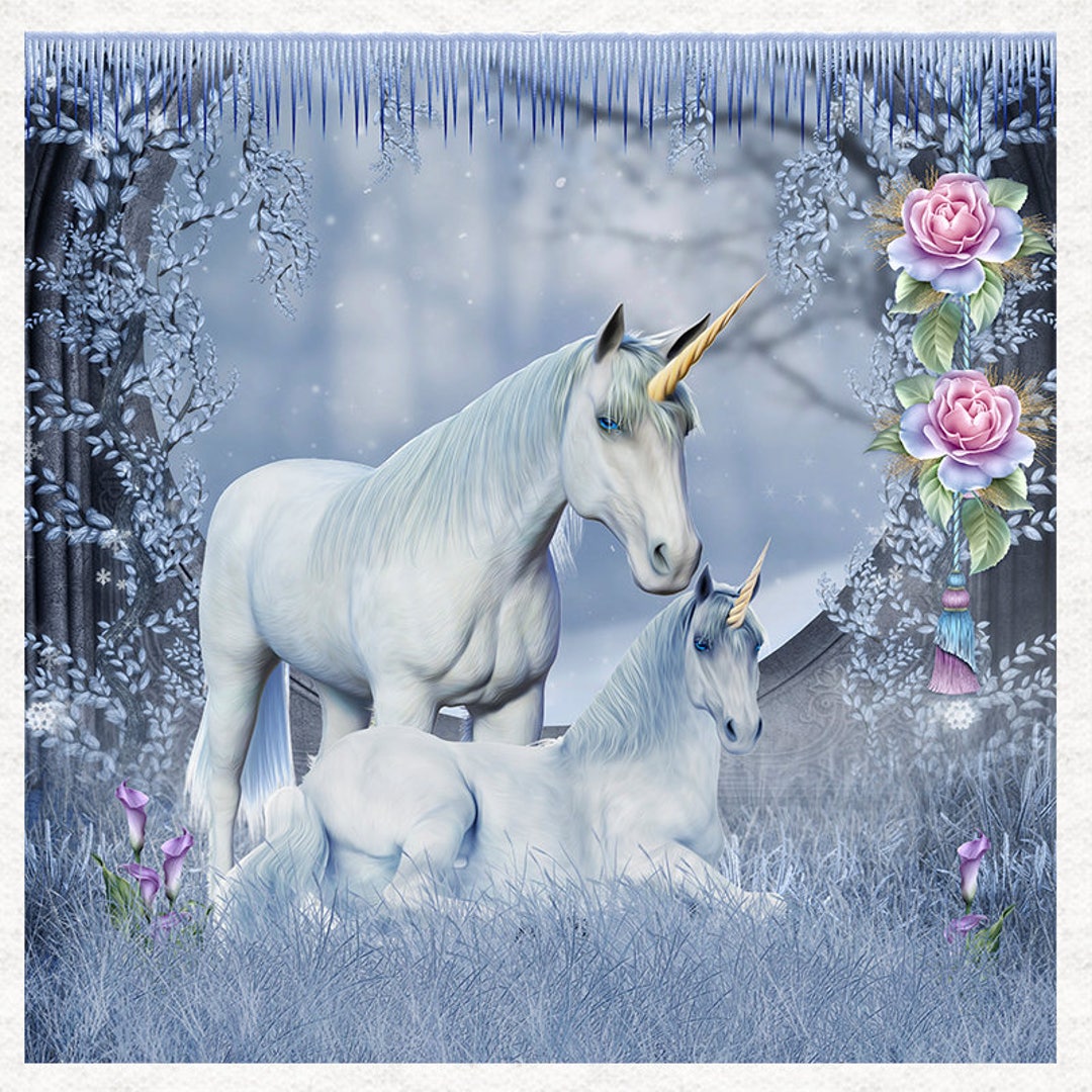 Unicorn. Astral Window Unicorn and Foal Craft Panels in 100% Cotton or ...