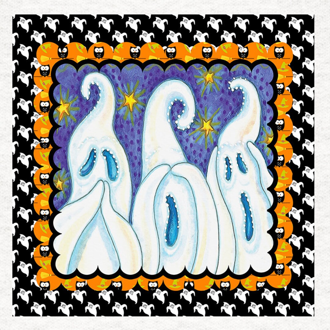Halloween Ghost Fabric - Fabric Upholstery Craft Quilting Panel - Large ...