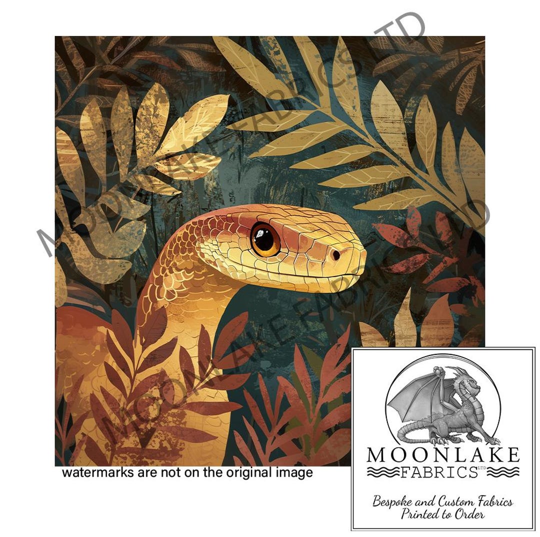 Snake and Leaves Fabric Craft Panels in 100% Cotton or Polyester - Etsy