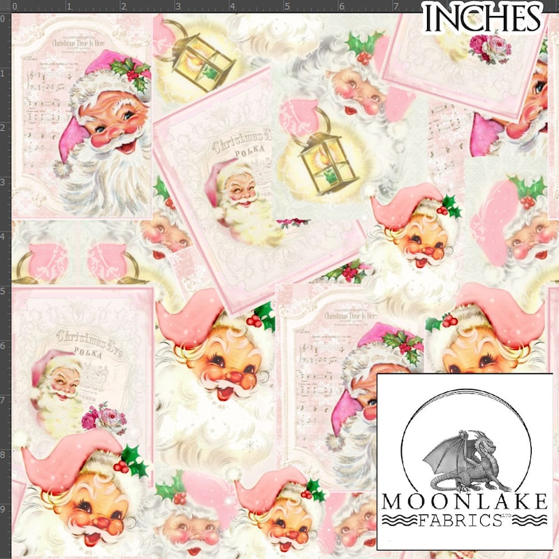 Vintage Santa Print Cotton - Etsy UK