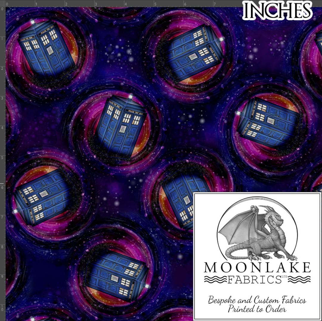 Tardis Moving Through Space Repeat Pattern 100% Cotton 130gsm Sewing ...