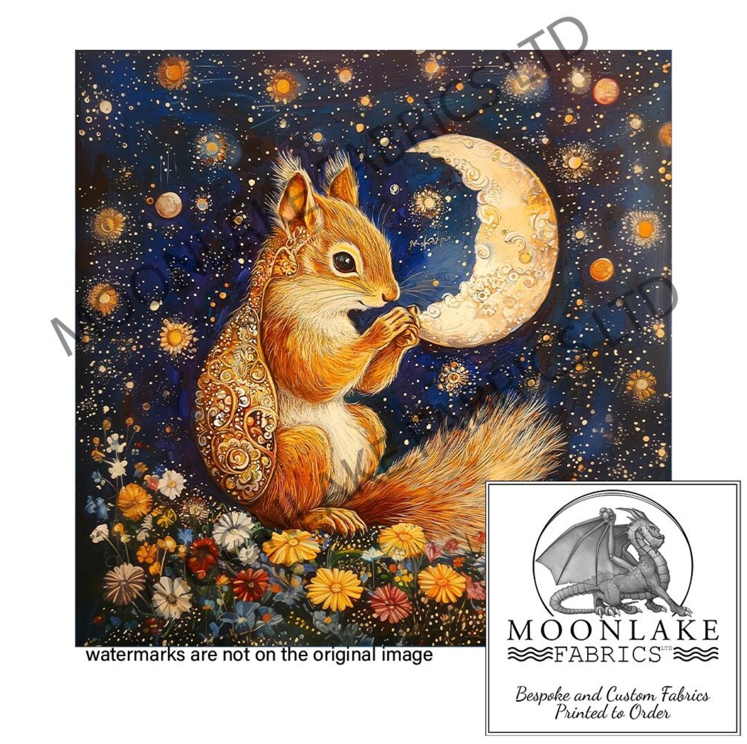 Squirrel Celtic Moon Fabric Craft Panels in 100% Cotton or Polyester - Etsy