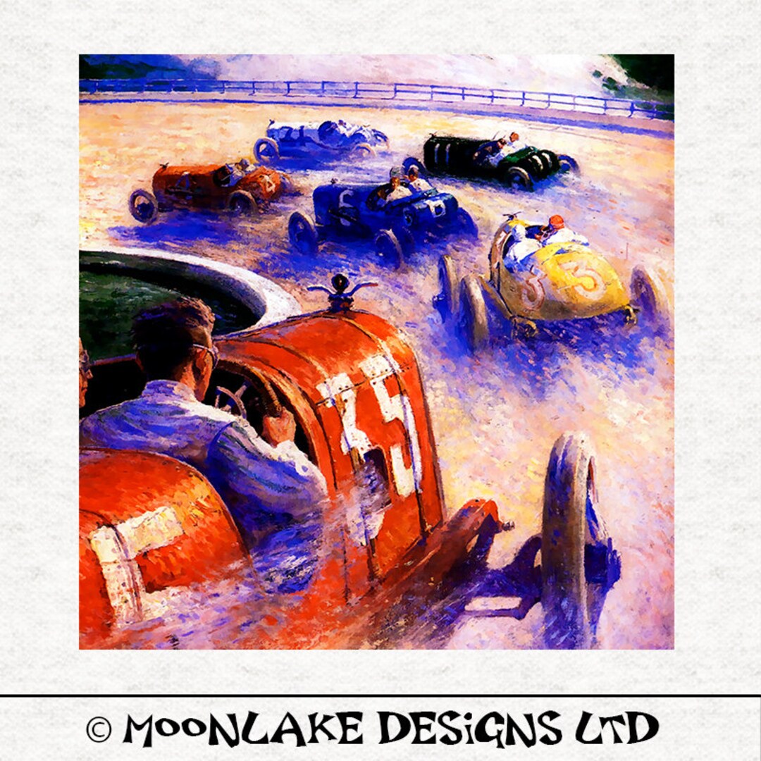 Vintage Racing Car,red 35. Fabric Panel, Fabric | Sewing | Craft Fabric ...