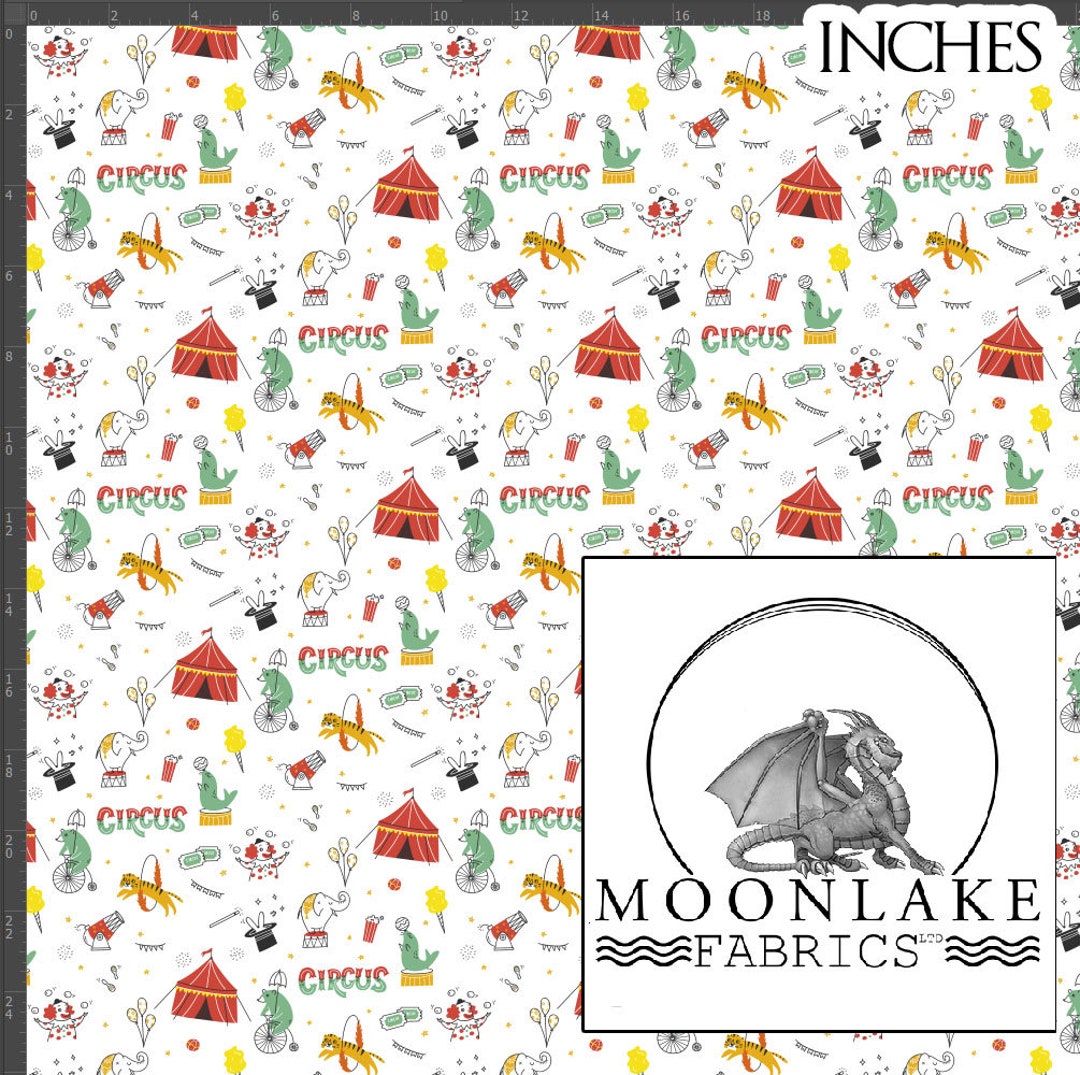 Circus Fun, Fabric 100% Cotton 130gsm Poplin - Etsy