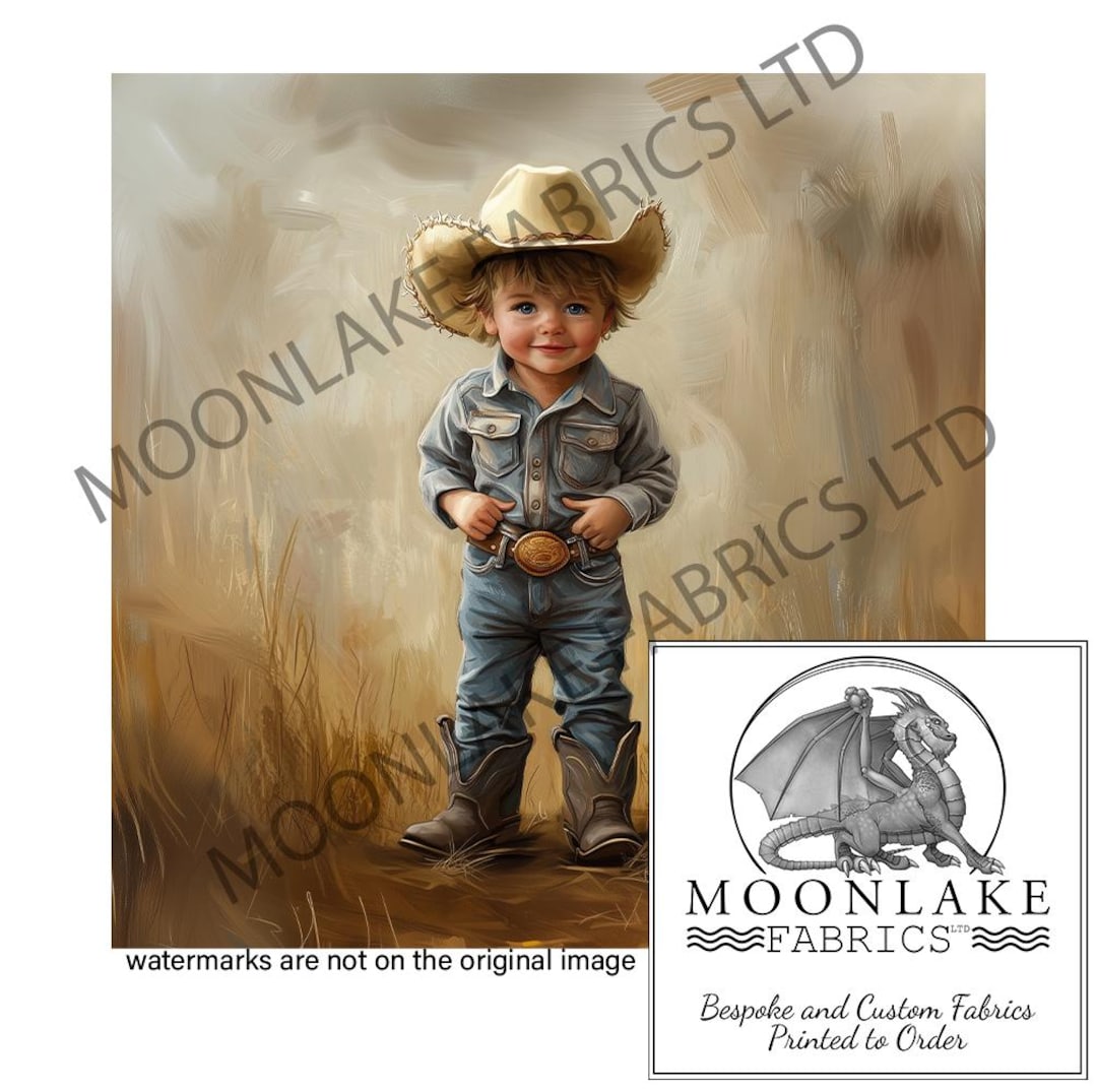 The Little Cowboy Forward Face 100% Natural Cotton or 290gsm Thick Soft ...