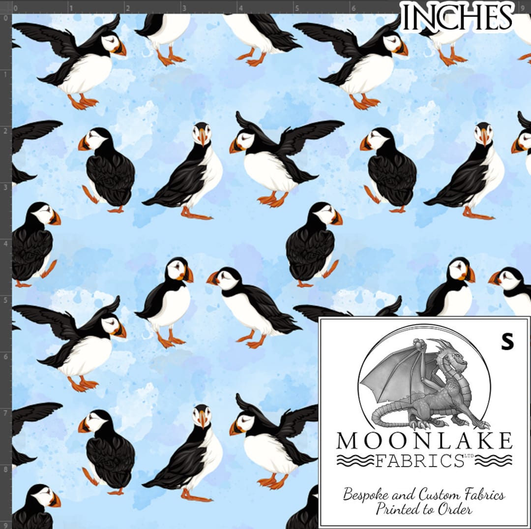 A Circus of Puffins Repeat 100% Cotton 130gsm Available in Large or ...