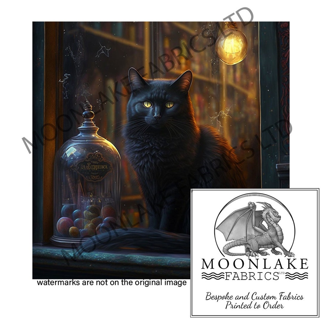 Cat in the Magic Shop Window 100% Natural Cotton or 290gsm Thick Soft ...