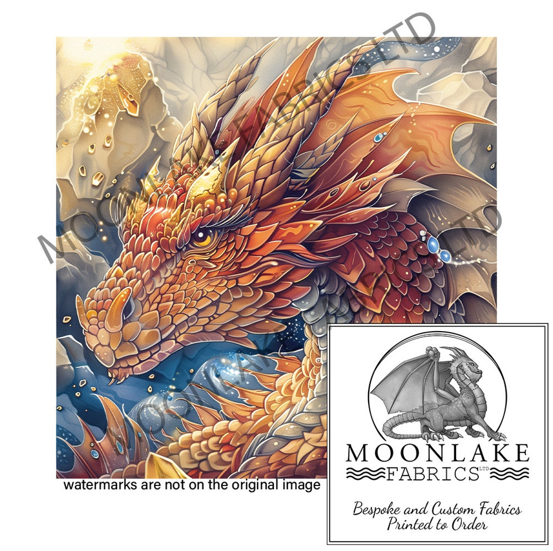 Dragon "melusine" 100% Natural Cotton or 290gsm Thick Soft Polyester ...