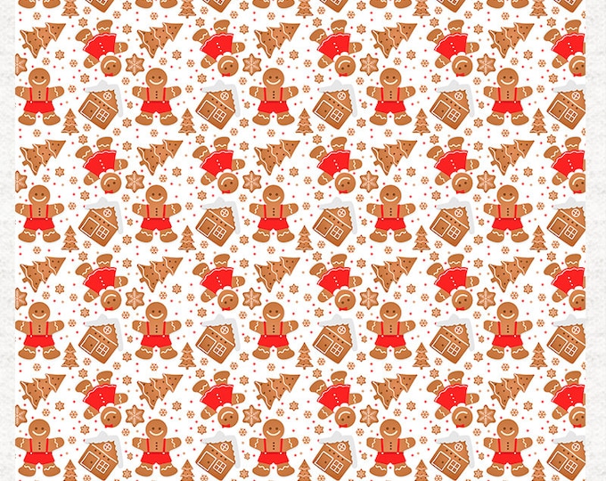 Gingerbread Christmas Fabric Panel Fabric Craft Panels 100% Cotton or ...