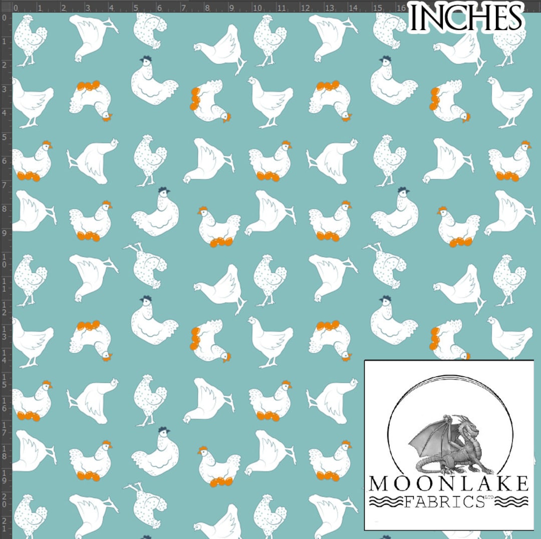 Hen, Chicken Cotton Fabric, 100% Cotton, Poplin Fabric *exclusive ...