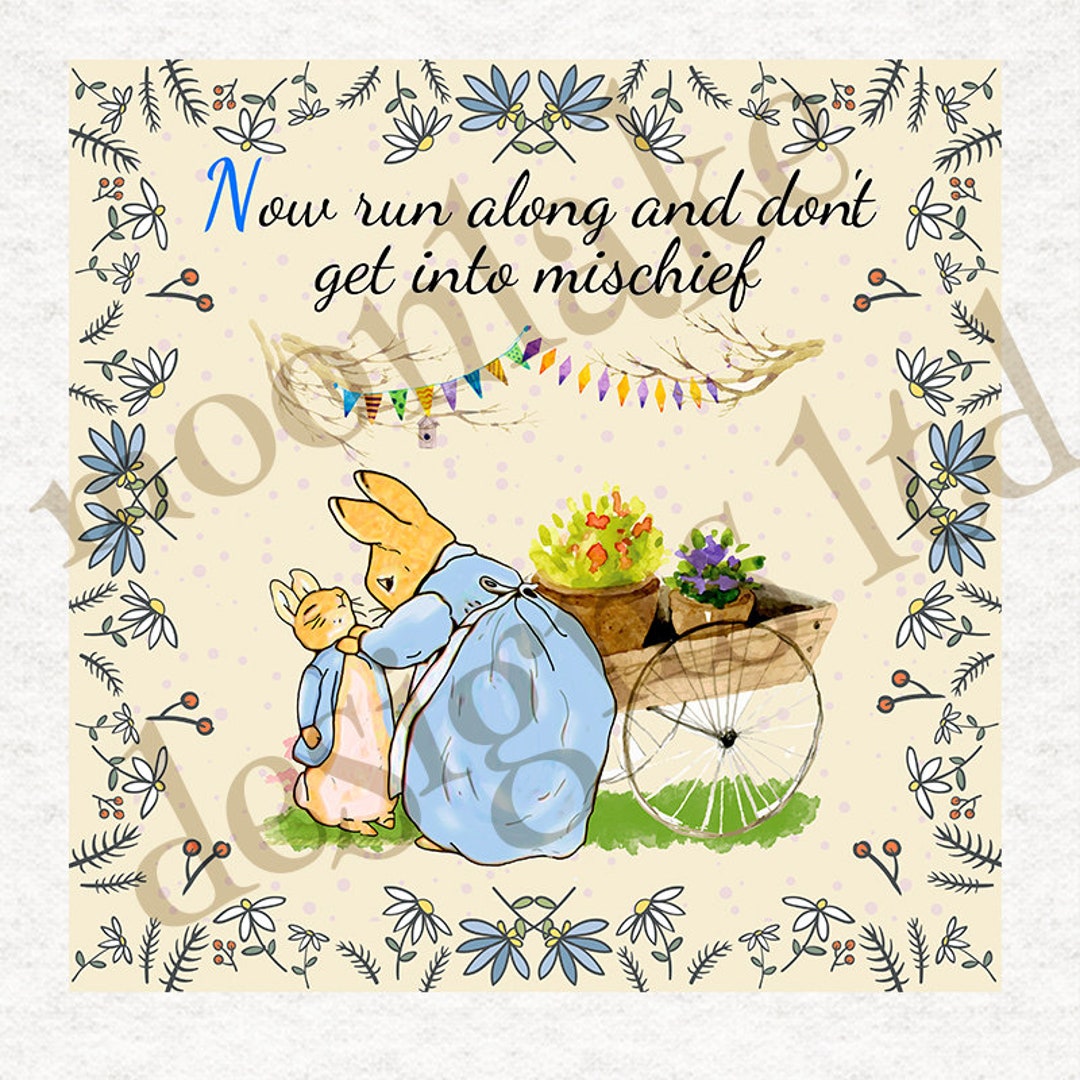 Peter Rabbit and Mum With Quote | Upholstery | Sewing | Craft | Printed ...
