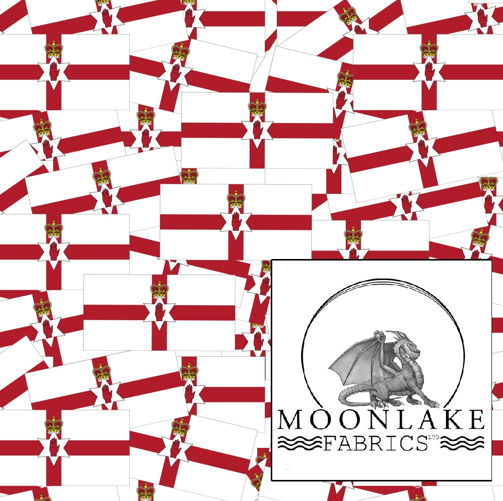 Northern Ireland Flag, Tossed All Over Pattern, Fabric 100% Cotton ...