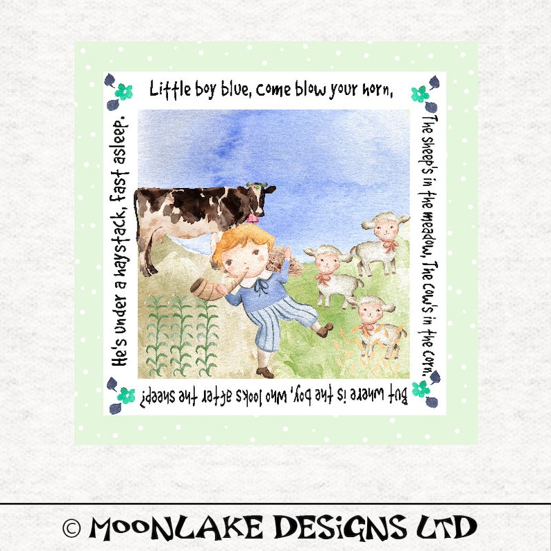 Little Boy Blue Nursery Rhyme Fabric Craft Panels in 100% | Etsy