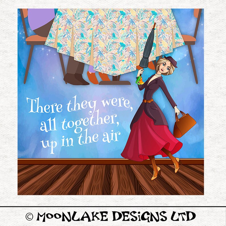 Mary Poppins Up In The Air With Uncle Albert/Fabric Craft - Etsy España
