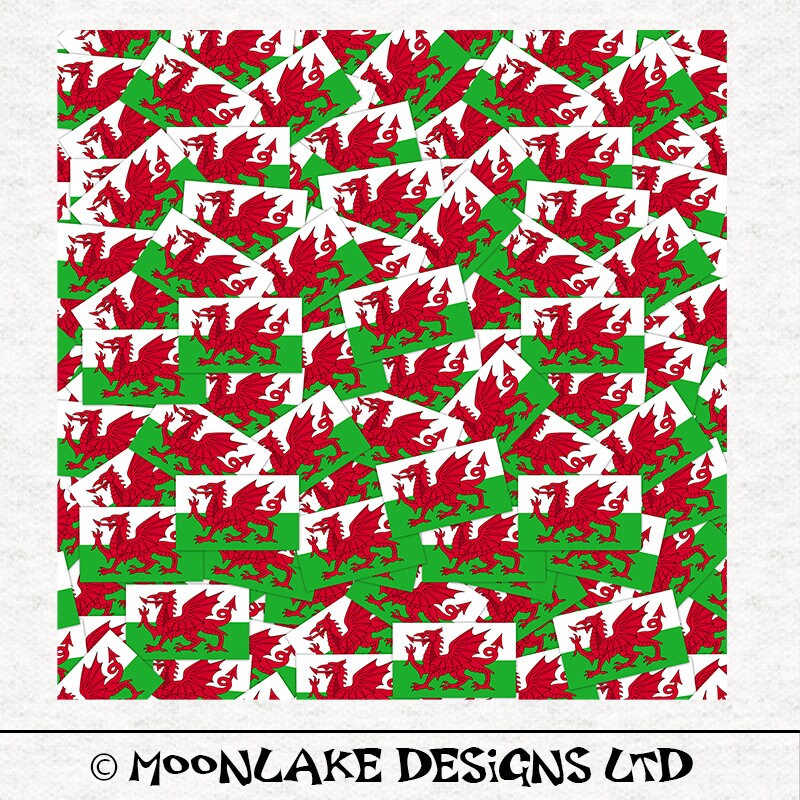 Welsh Flags Tossed Welsh Flag Fabric Upholstery Sewing - Etsy UK