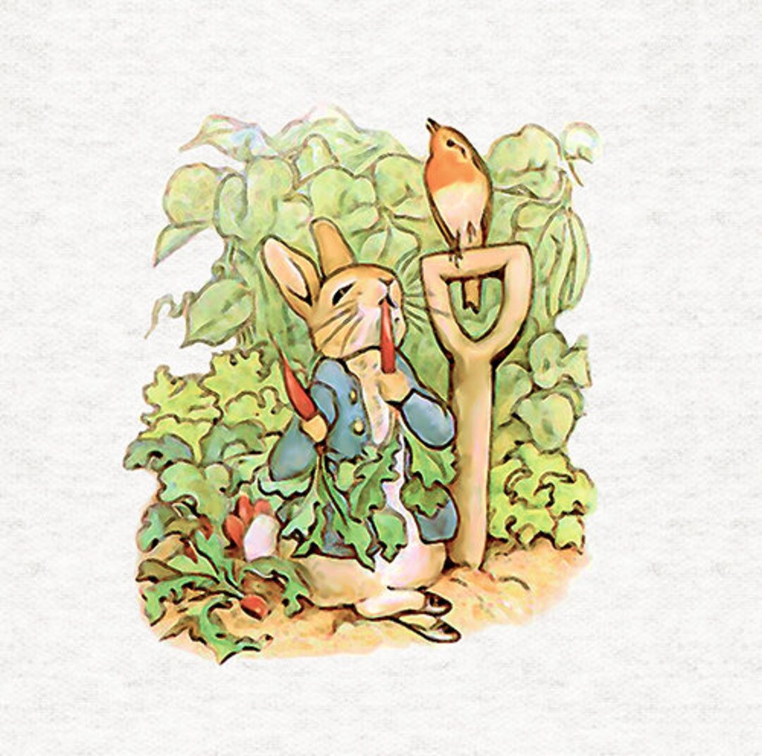 Peter Rabbit Upholstery Sewing Craft Printed Fabric Panels Peter Eating ...