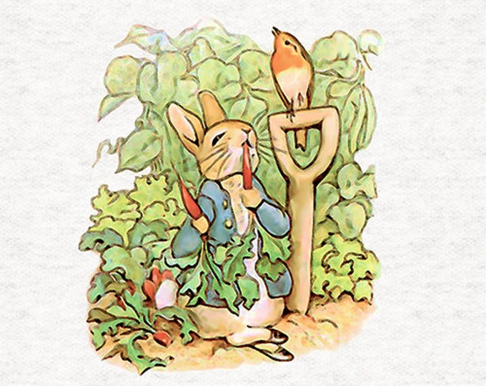Peter Rabbit Upholstery Sewing Craft Printed Fabric Panels Peter Eating ...