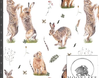Hare Fabric | Etsy UK