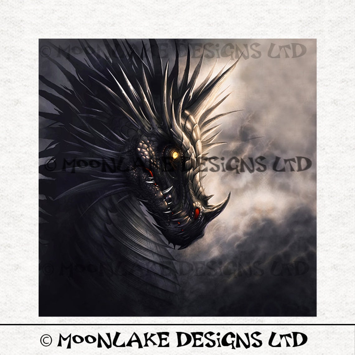 Dragon Fantasy Art Demigod Dragon Fabric Craft Panels in | Etsy