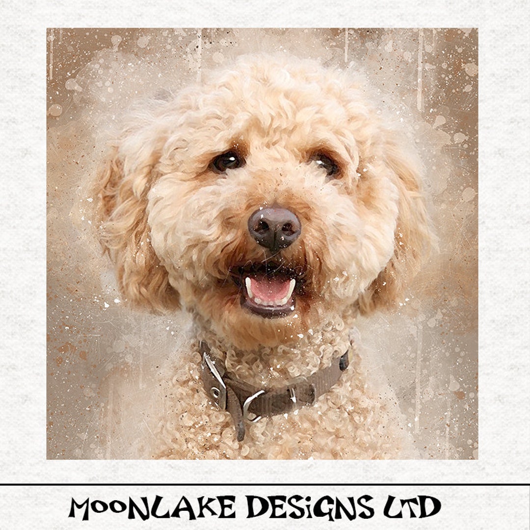 Labradoodle Fabric Watercolor Grunge Splatter | Sewing | Craft ...