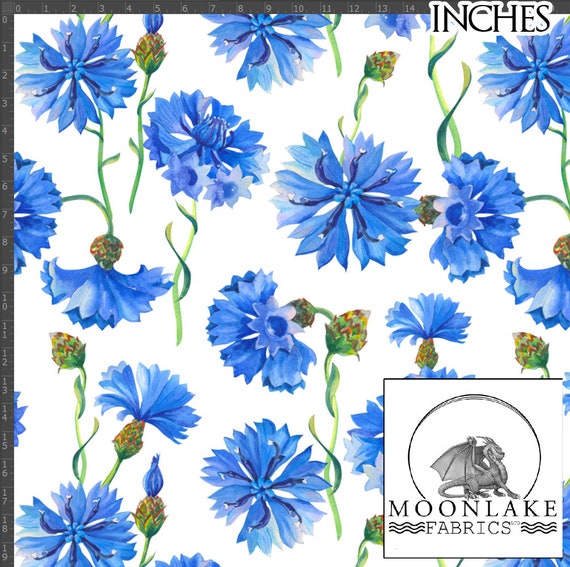 Cornflower Floral Fabric two sizes Fabric 100% Cotton 130gsm | Etsy