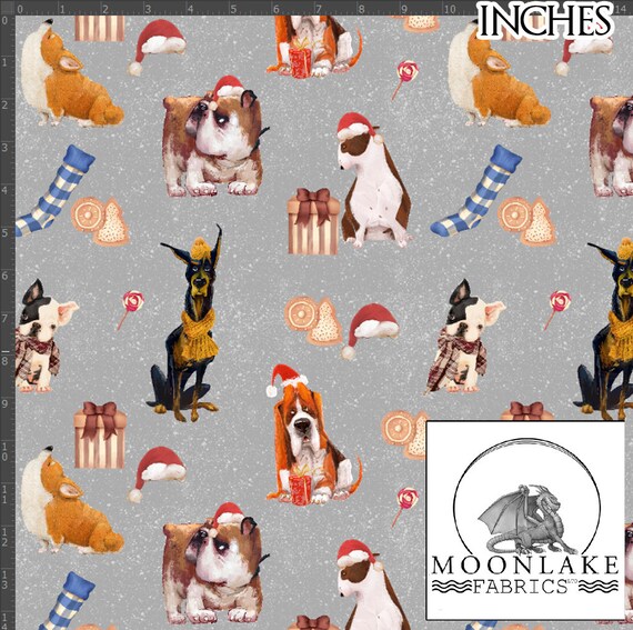 Fabric Sewing & Fiber Christmas Dogs Fabric By the 12 yard etna.com.pe