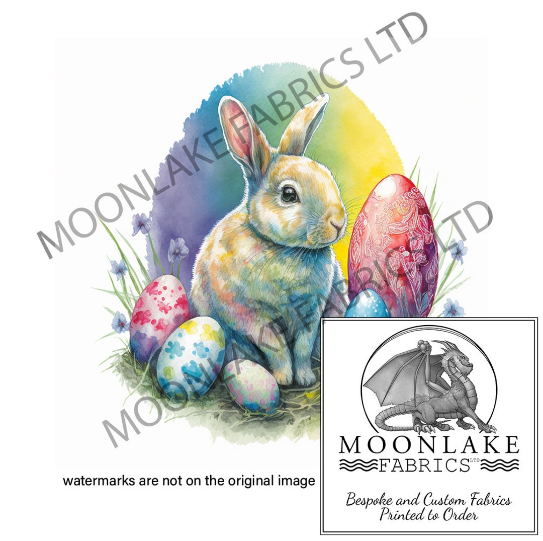 Easter Bunny Rabbit Cute Colours 100% Natural Cotton or 290gsm Thick ...